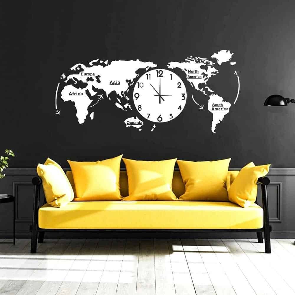 World Map Wall Clock | Artsare.com